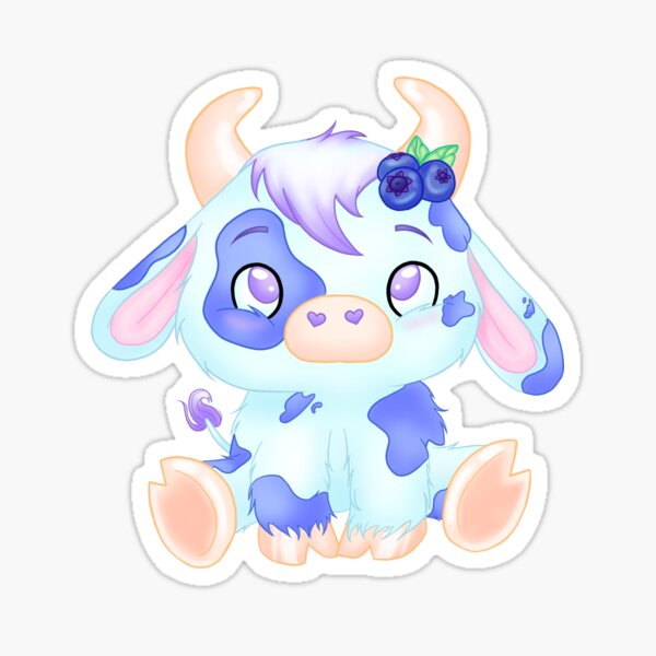 "Blueberry Cow" Sticker for Sale by SunnyGlow | Redbubble