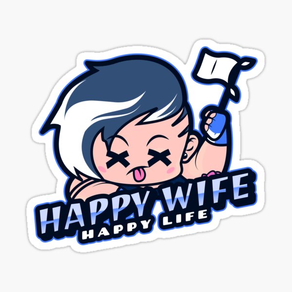 "Happy wife Happy life!" Sticker for Sale by CreativeMindEra | Redbubble