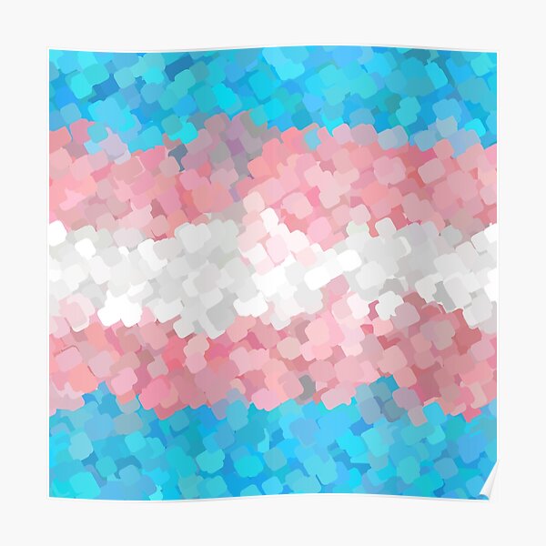 "Trippy Geometric Abstract Transgender Pride Flag" Poster for Sale by ...
