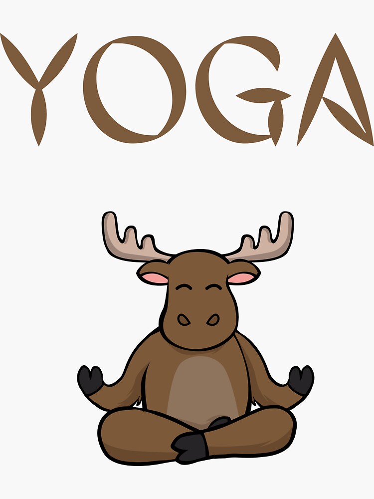 "Yoga Moose" Sticker for Sale by TubularTees | Redbubble