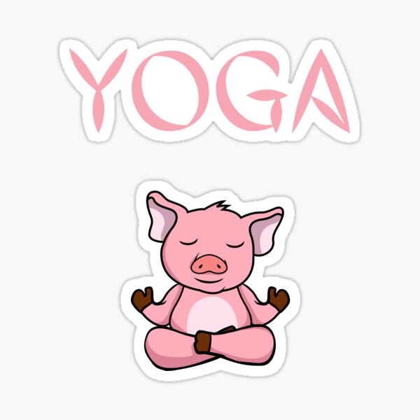 "Yoga Pig" Sticker for Sale by TubularTees | Redbubble