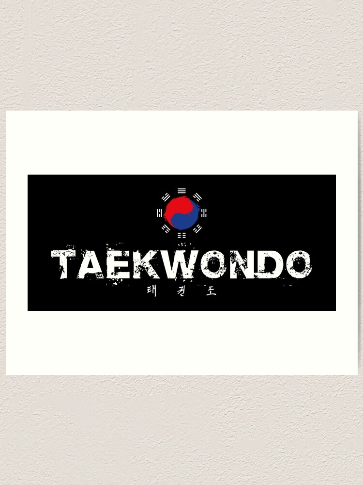 "Taekwondo Text and Lettering White text" Art Print by DCornel | Redbubble