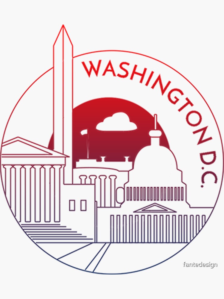 "Washington DC City" Sticker for Sale by fantedesign | Redbubble