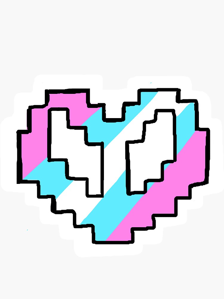 "Trans Pride Minecraft Hardcore Heart" Sticker for Sale by ...