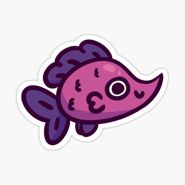 "Pink Snoot Fish Doodle" Sticker for Sale by Snowifer | Redbubble