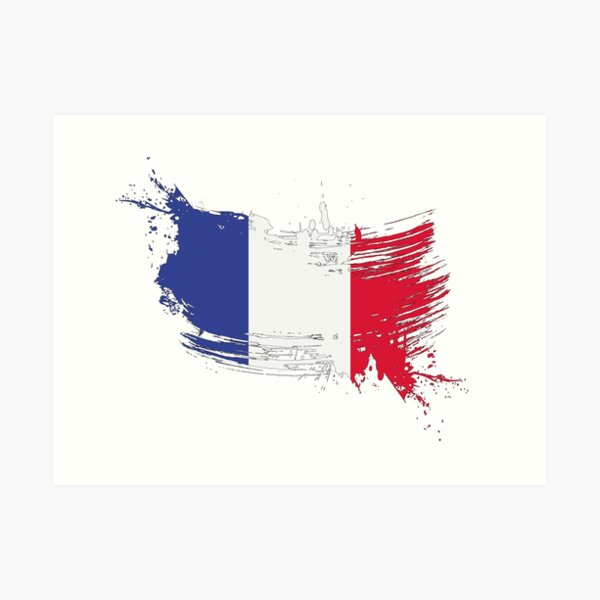 "France Flag Brush Splatter" Art Print by DCornel | Redbubble