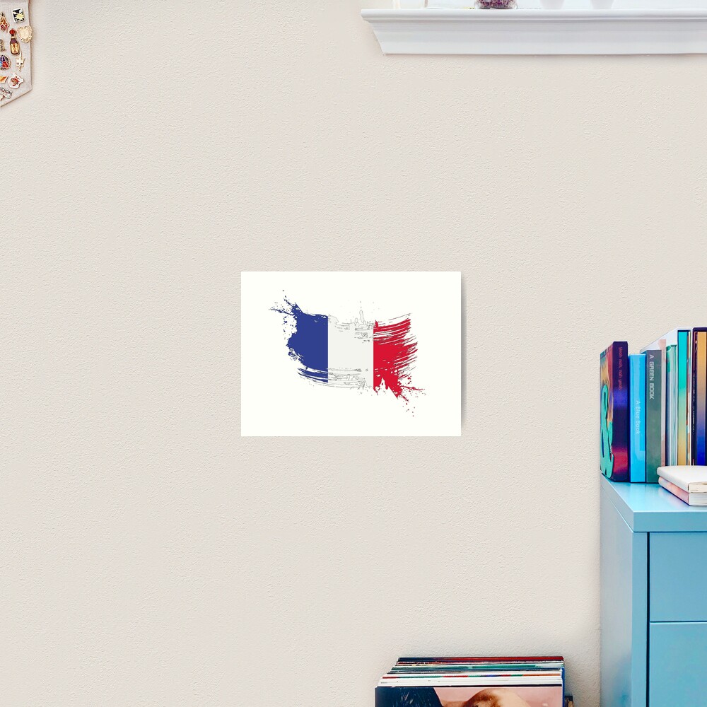 "France Flag Brush Splatter" Art Print by DCornel | Redbubble