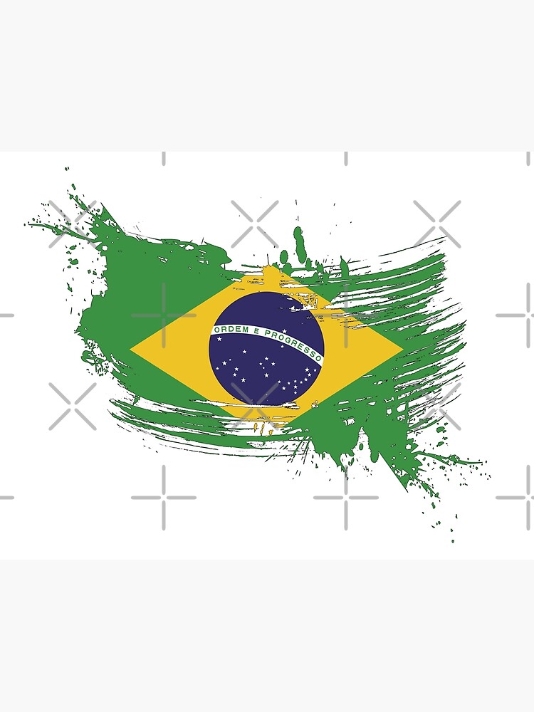 "Brazil Flag Brush Splatter" Art Print by DCornel | Redbubble