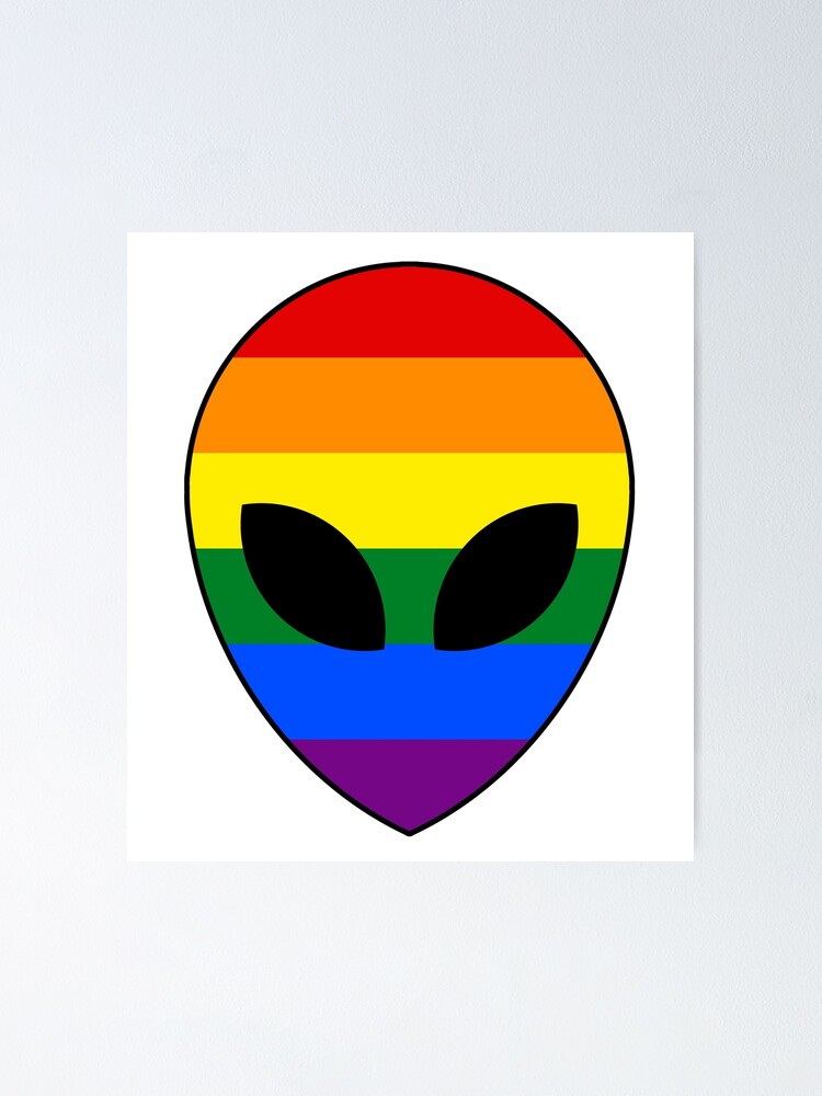 "Queer Pride Alien Head" Poster for Sale by chipbeing | Redbubble