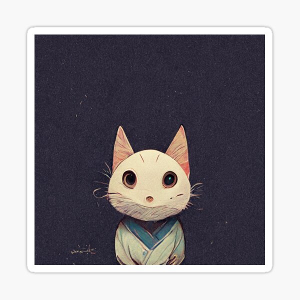 "Cute Anime Cat" Sticker for Sale by Nanashi-AI | Redbubble