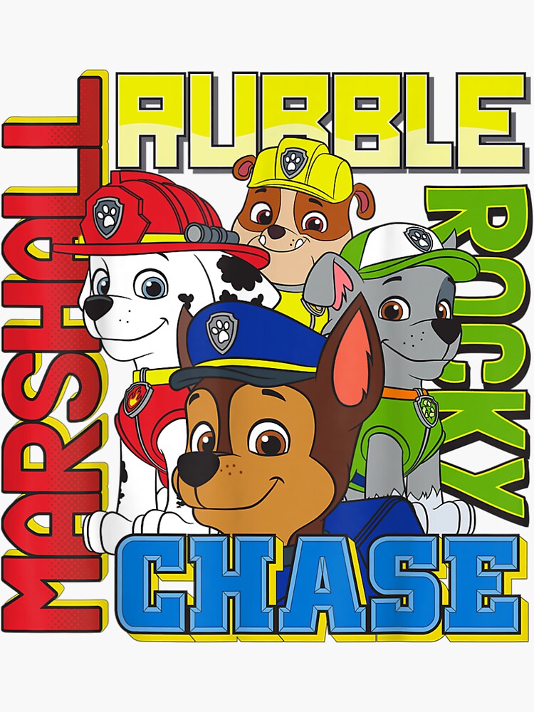 "Paw Patrol Rubble Chase Rocky And Marshall" Sticker for Sale by ...