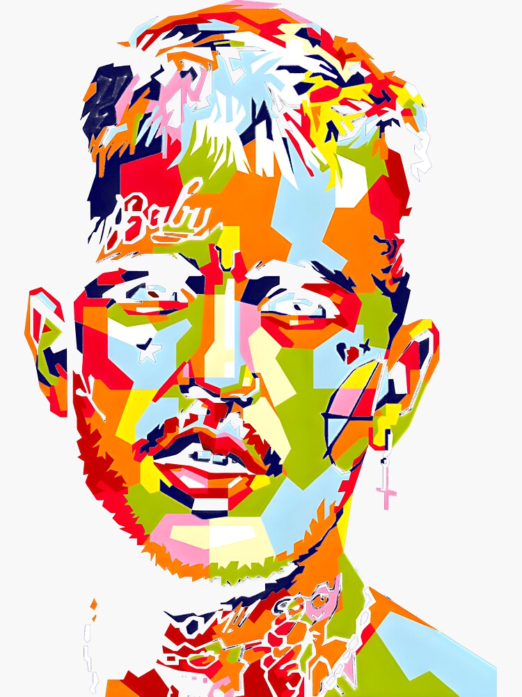 "Lil peep pink art " Sticker for Sale by AnetteUrban | Redbubble