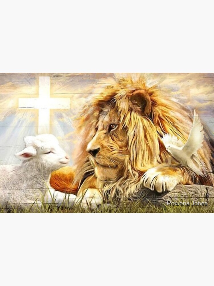 "The Lion The Lamb White Dove and the cross" Poster for Sale by ...