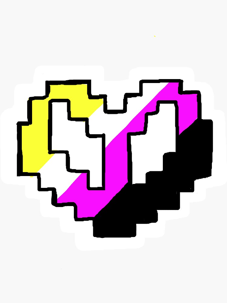 "Nonbinary Pride Minecraft Hardcore Heart" Sticker for Sale by ...