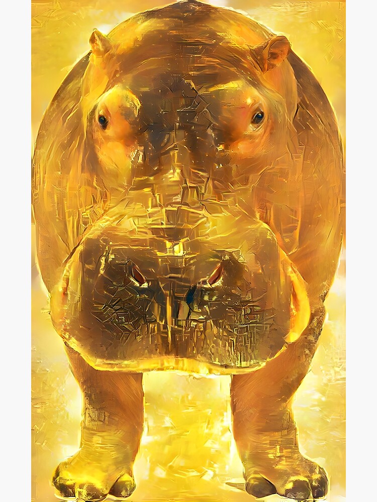 "Golden Hippo - Gold Hippopotamus" Poster for Sale by Captain-Met ...