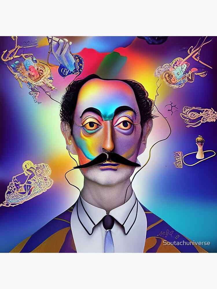 "Trippy Dali" Sticker for Sale by Soutachuniverse | Redbubble