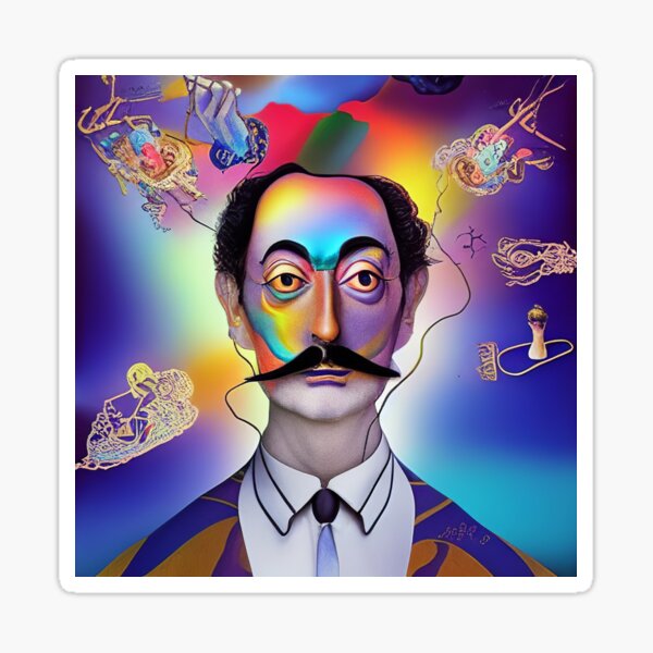 "Trippy Dali" Sticker for Sale by Soutachuniverse | Redbubble