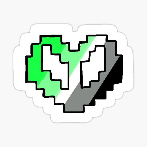 "Aromantic Pride Minecraft Hardcore Heart" Sticker for Sale by ...