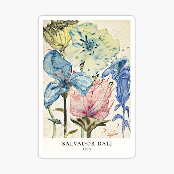 "Salvador Dali Fleurs " Sticker for Sale by jacobrockstar | Redbubble