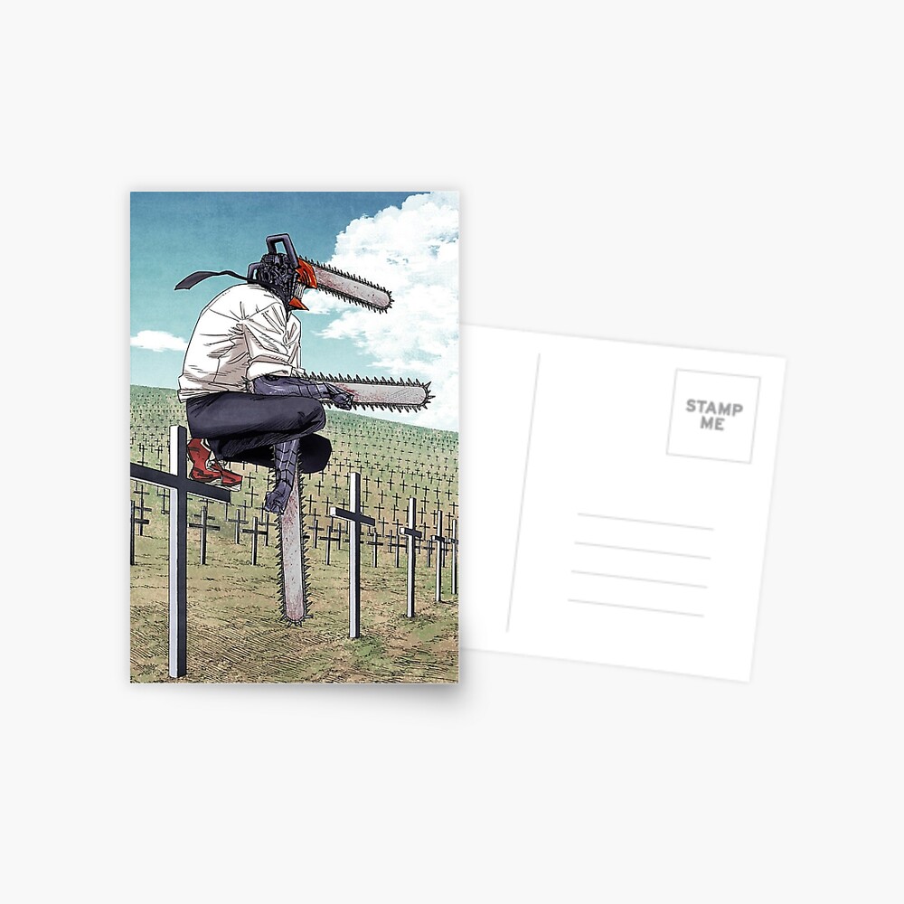 "Denji sitting on the Cross (Chainsaw Man Manga and Anime)" Postcard ...