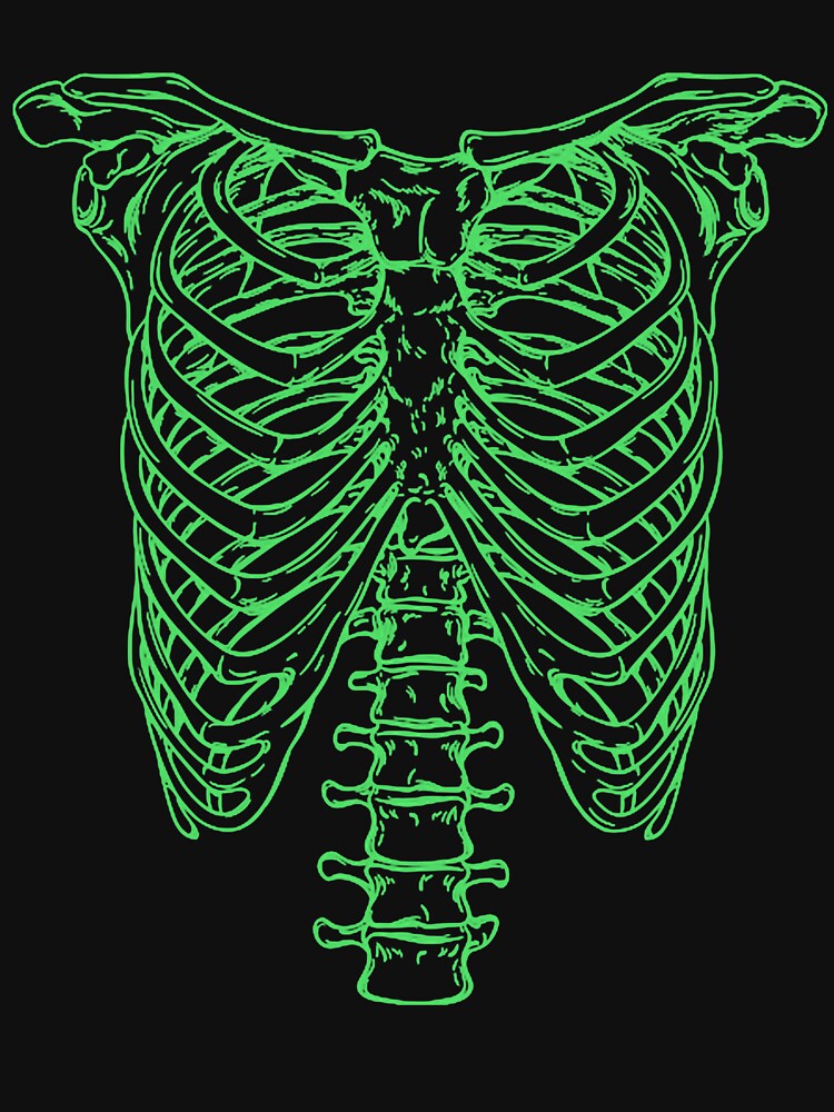 "Green Skeleton Rib Cage - Spinal" T-shirt for Sale by Eganshine231 ...