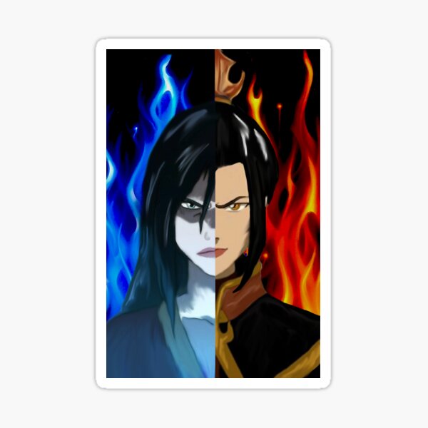 "Black Manga Azula Fire Princess Fire Lord Azula split" Sticker for ...