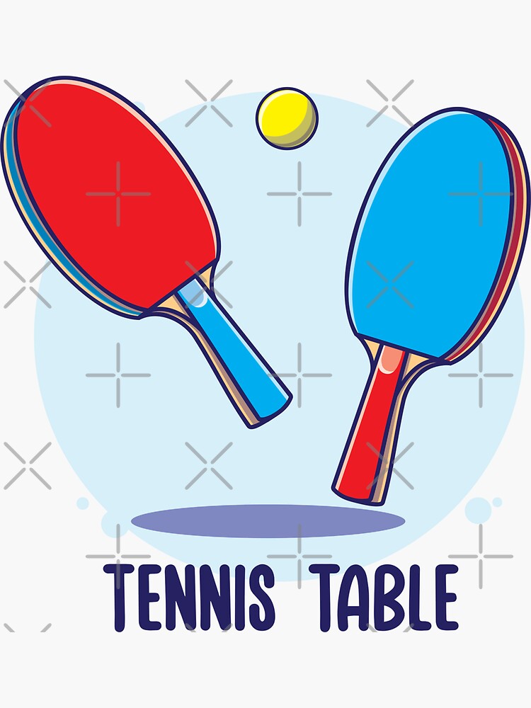 "Table Tennis or Pingpong Flying Paddles and Ball Cute Red and Blue ...
