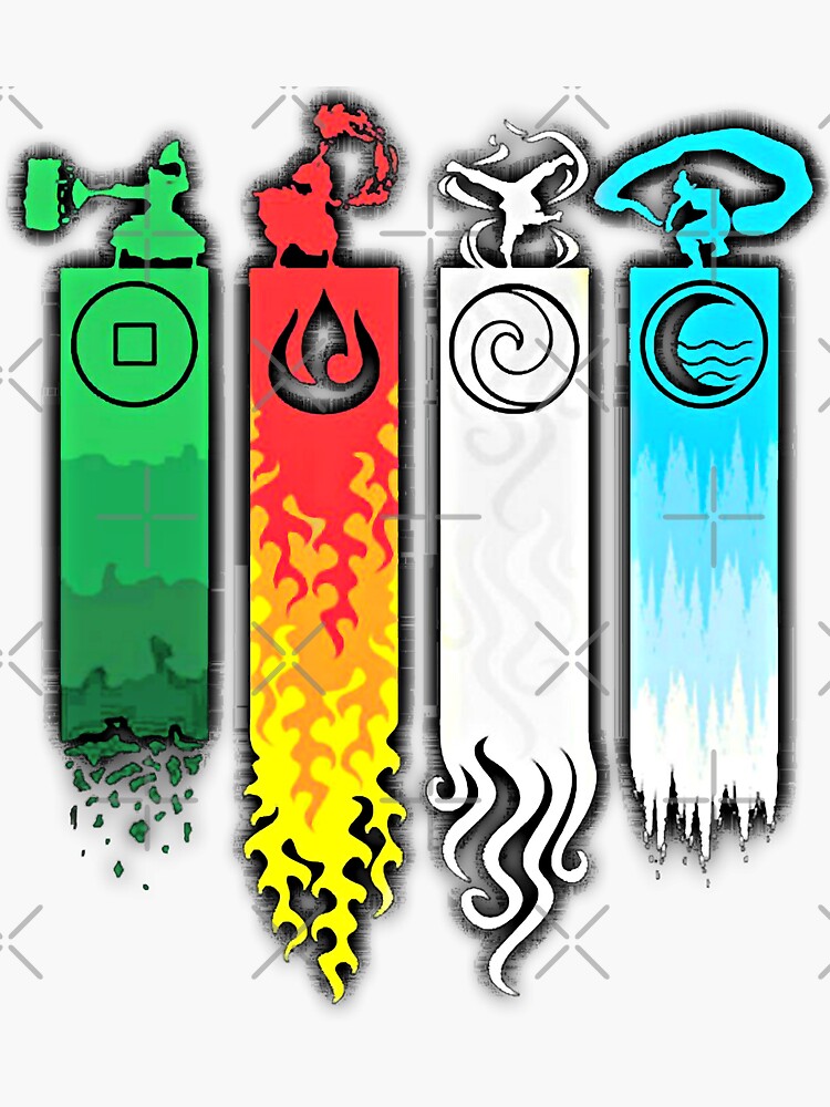 "Mens Funny Anime Elemental Bending Avatar" Sticker for Sale by ...