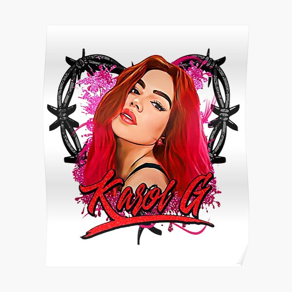 Póster «karol g bichota y tatuaje de corazón, Karol G red Bare Wire ...