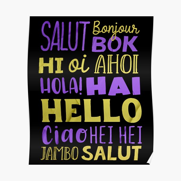 "Word hallo different languages - Language teacher" Poster for Sale by ...