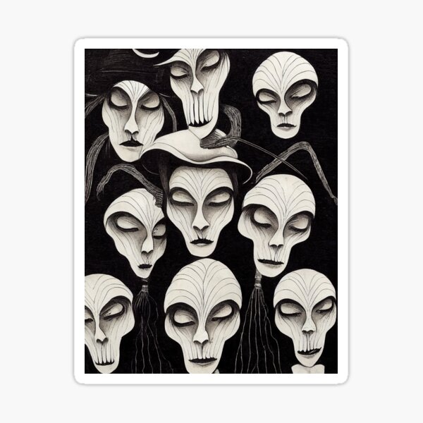 "Faces weird and a bit scary" Sticker for Sale by mrlongfield | Redbubble