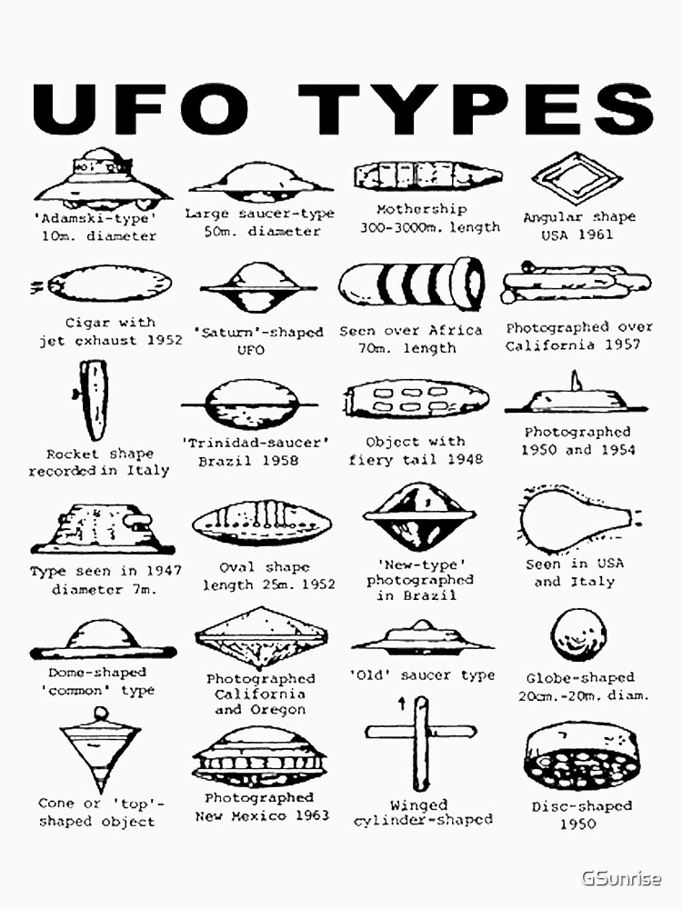"UFO Types" Essential T-Shirt for Sale by GSunrise | Redbubble