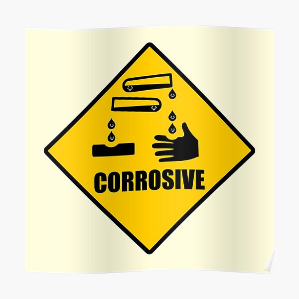 "Corrosive Workplace Funny Hazard Warning Sign Evil Mischievous Face ...