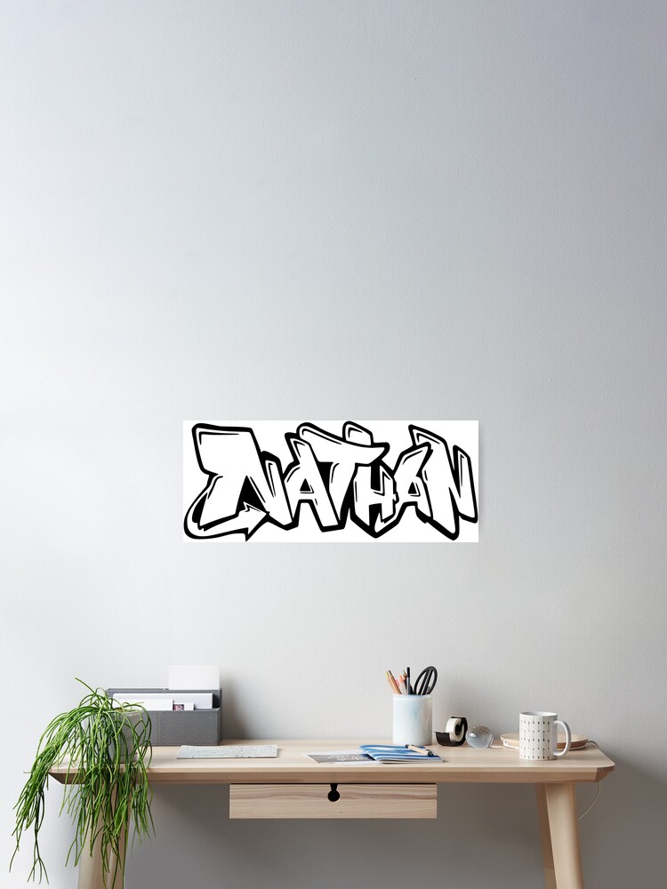 "Nathan - Graffiti Name Design" Poster for Sale by NameThatShirt ...
