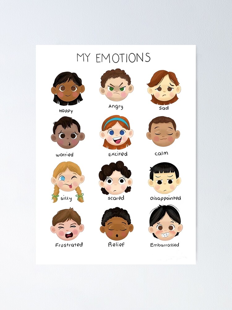 "My Emotions Funny Kids Poster" Poster for Sale by gressantonio | Redbubble