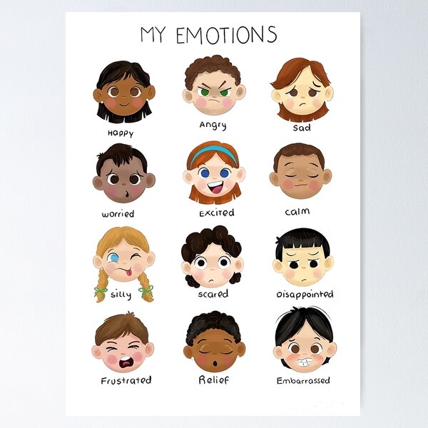 "My Emotions Funny Kids Poster" Poster for Sale by gressantonio | Redbubble