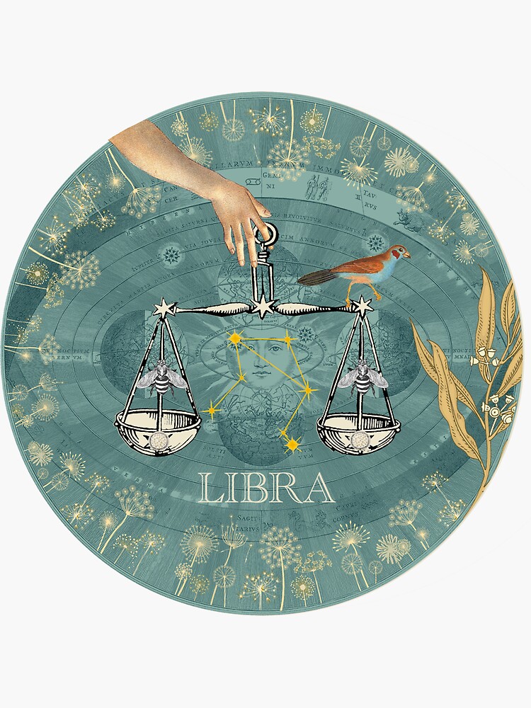 "round libra zodiac sign" Sticker for Sale by sidonieblondel | Redbubble