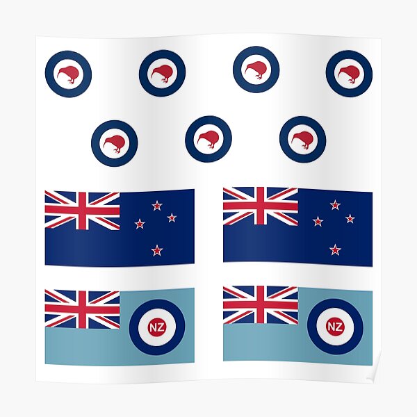 Poster « Royal New Zealand Air Force RNZAF Cocarde militaire, enseigne ...