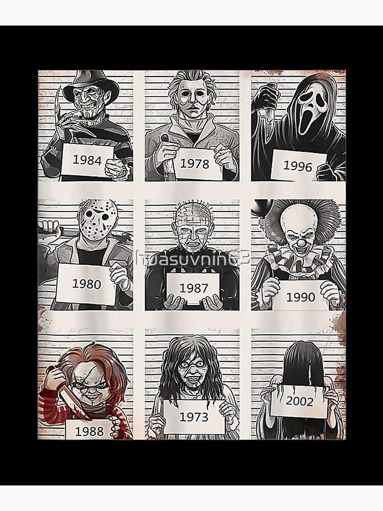 "Halloween Creepy Legends Killer Mugshots Horror Fan" Art Print for ...