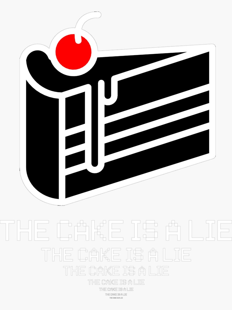 "Portal - The Cake Is A Lie " Sticker for Sale by KatheriBaker | Redbubble