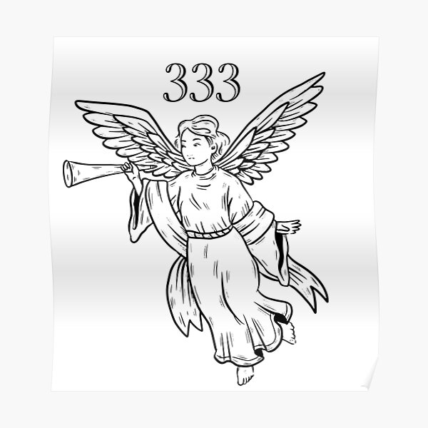 Póster «Ángel número 333 camiseta, número de ángel 333, camiseta de ...