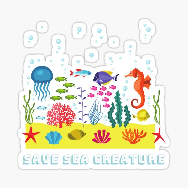 "Save Sea Creature" Sticker for Sale by ShopTwentyFour | Redbubble