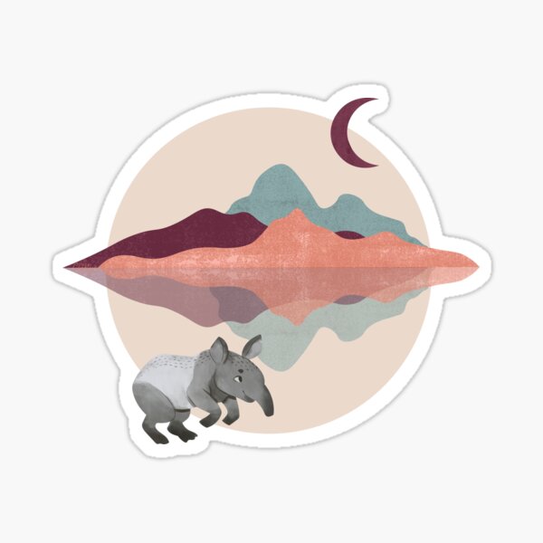 "Adventure time with a curious Tapir." Sticker for Sale by ...
