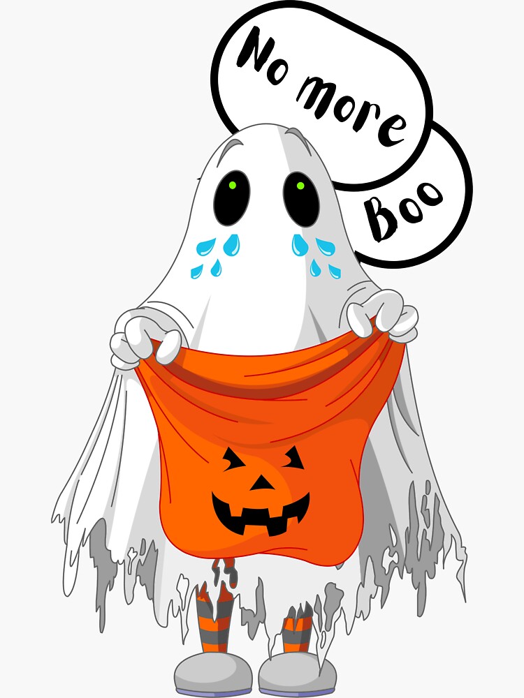 "Sadly Ghost No More Boo " Sticker for Sale by RBA-DESIGN | Redbubble