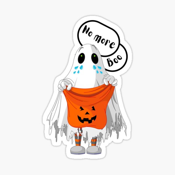 "Sadly Ghost No More Boo " Sticker for Sale by RBA-DESIGN | Redbubble