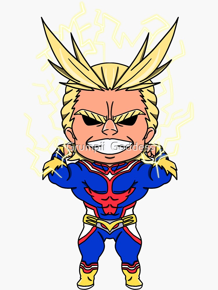 "Strong All might" Sticker for Sale by grumpy-babii | Redbubble