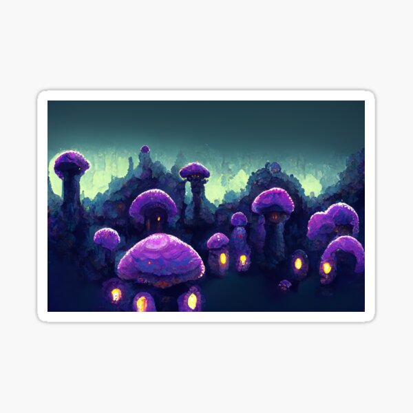 "Terraria: Glowing Mushroom Biome" Sticker for Sale by SteamedSashimi ...