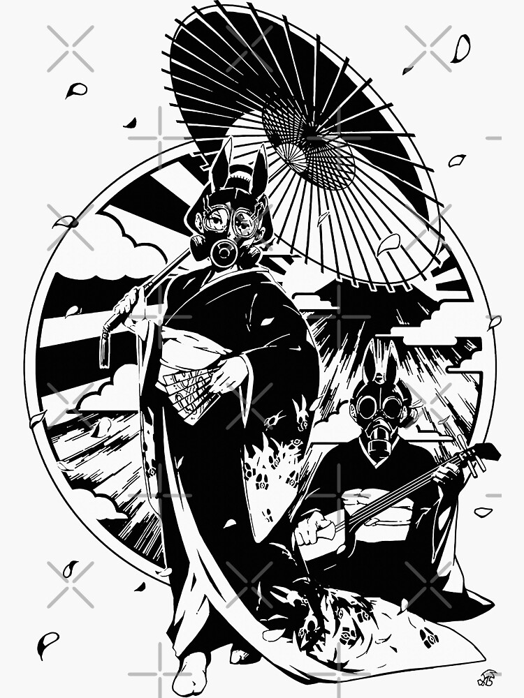 "Urban Streetwear Japanese Geisha Gas Mask" Sticker for Sale by ...