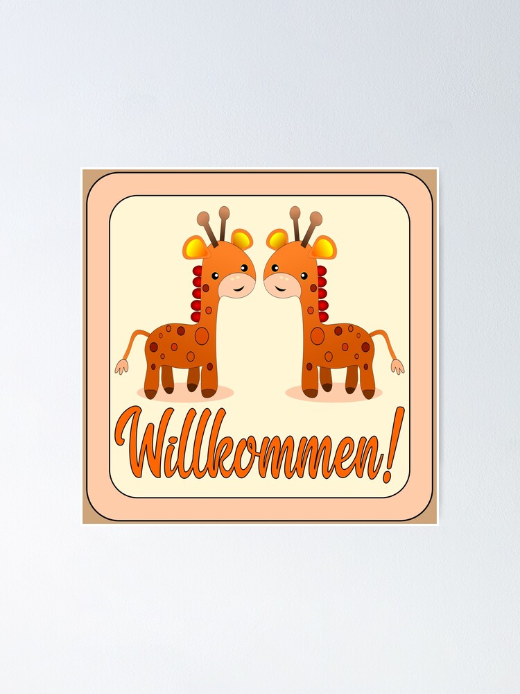 "Welcome giraffe" Poster for Sale by minimalartstory | Redbubble
