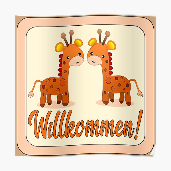 "Welcome giraffe" Poster for Sale by minimalartstory | Redbubble